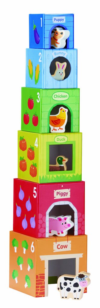 Lelin - Stacking Cubes-6 Friends in Farm - ToyDubai.com