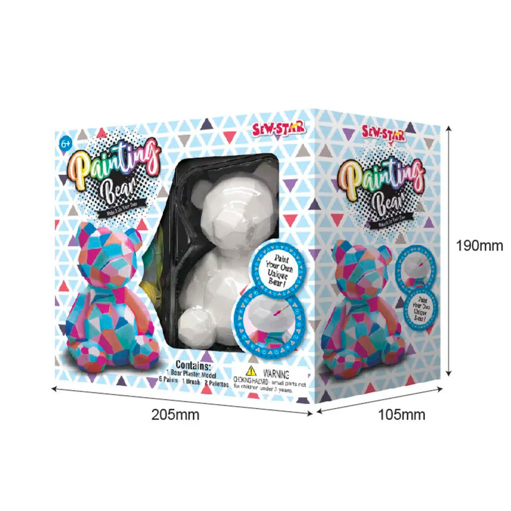 Plaster Kit-bear Plaster-geometric Teddy bear - ToyDubai.com