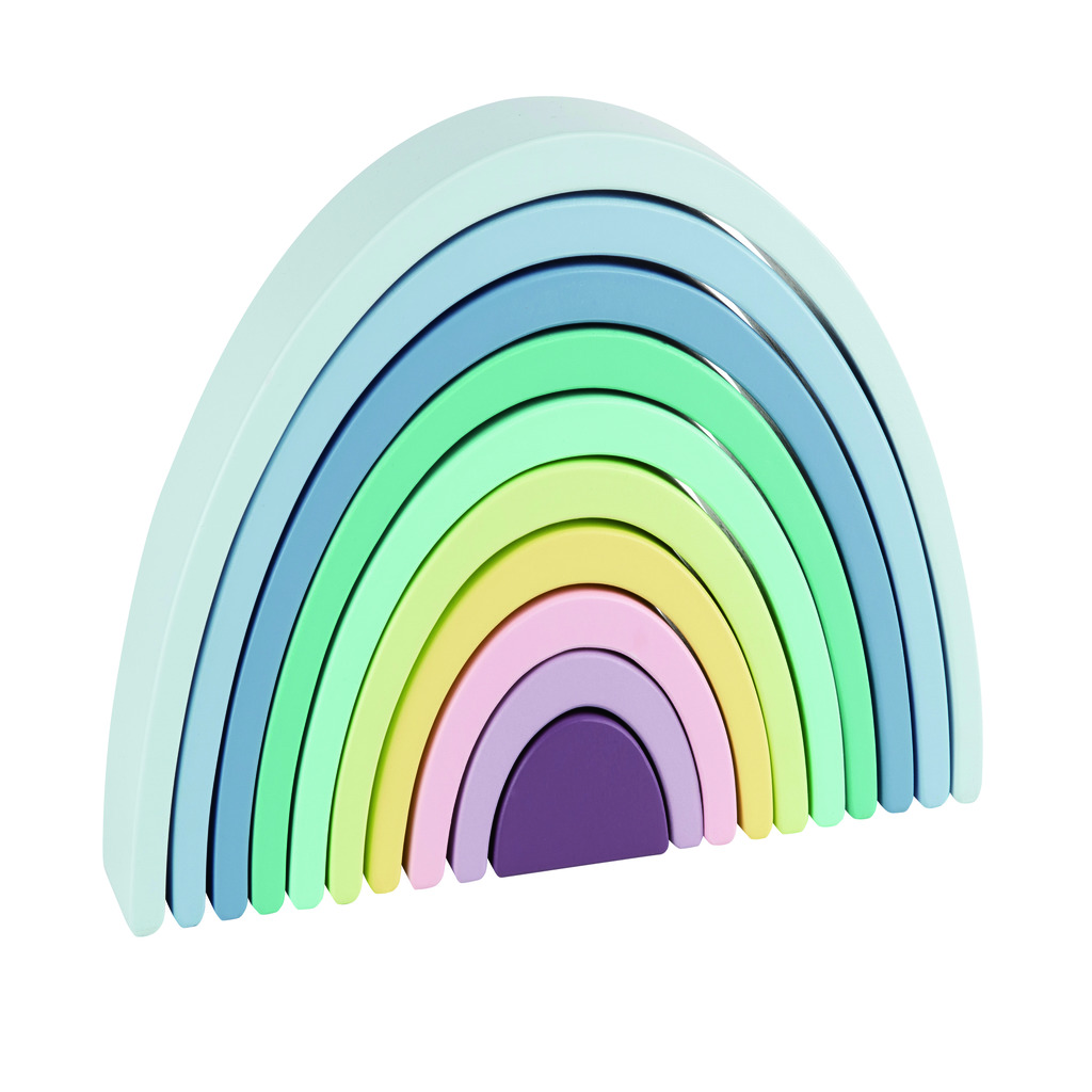 Lelin - Wooden Rainbow Stack - 10pcs - ToyDubai.com