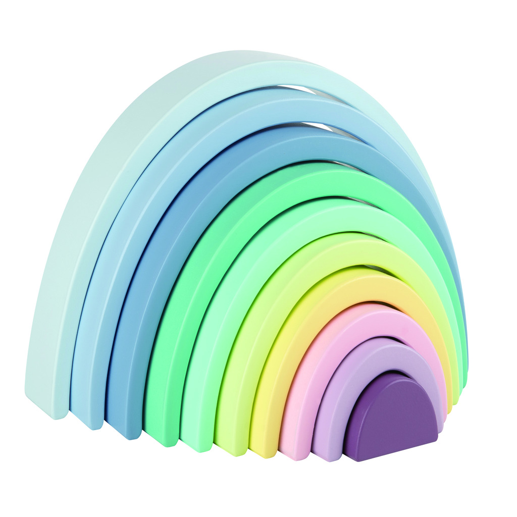 Lelin - Wooden Rainbow Stack - 10pcs - ToyDubai.com