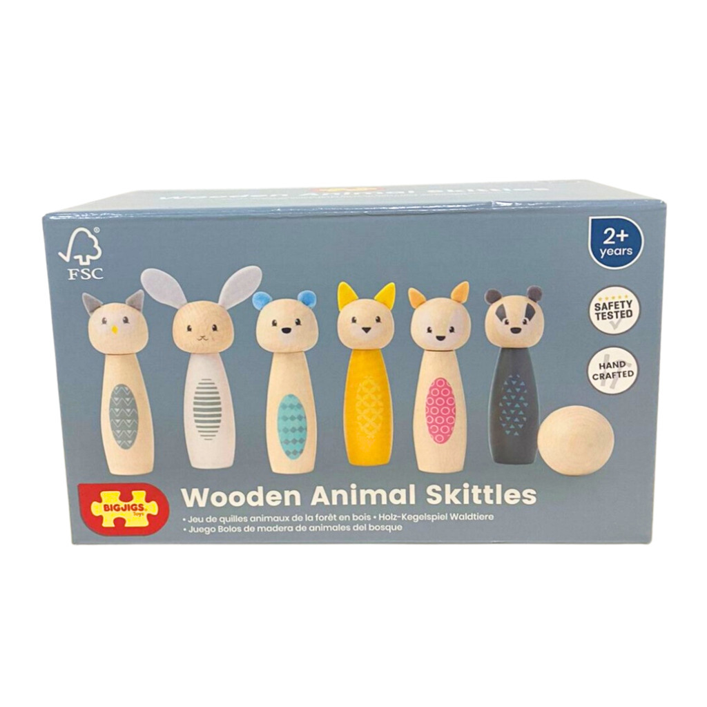 Bigjigs - Woodland Animal Skittles - Toy Dubai (Toys MENA LLC)