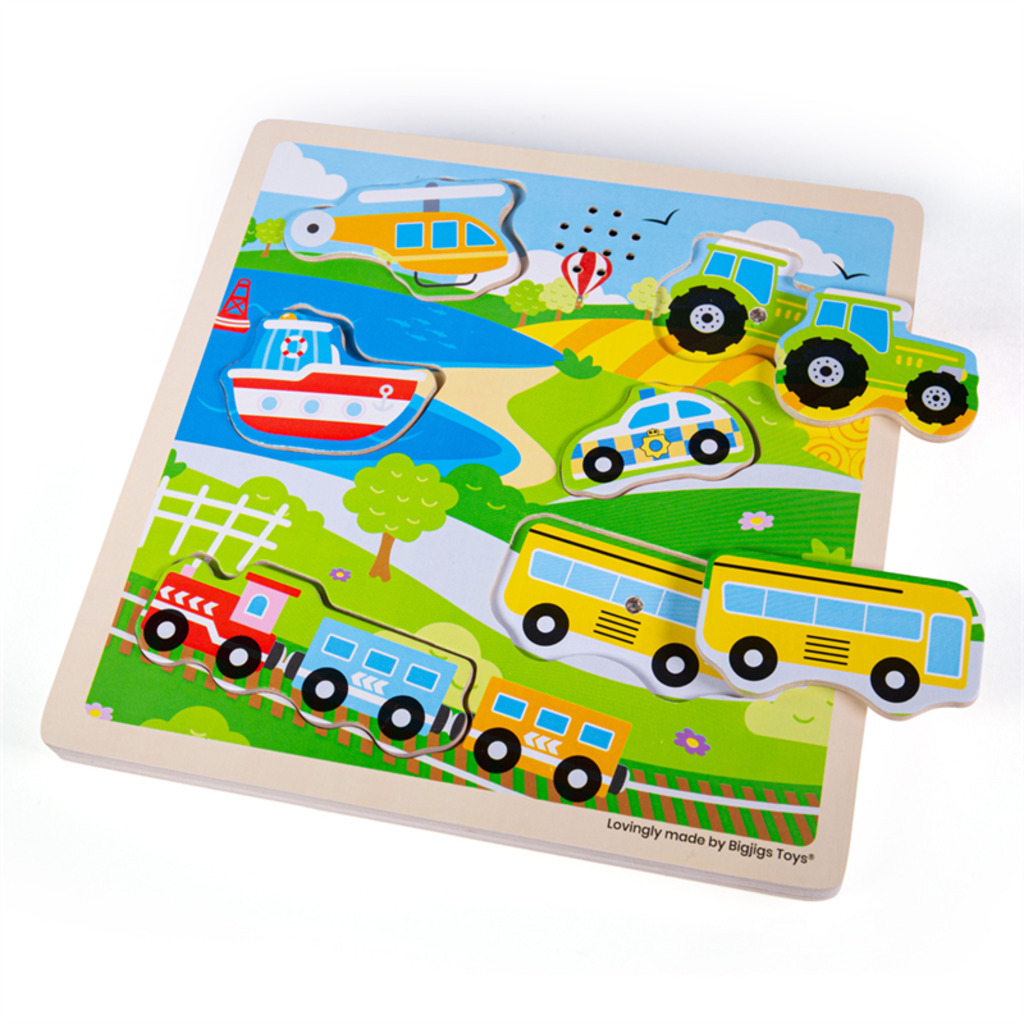Bigjigs - Sound Puzzle - Transport - Toy Dubai (Toys MENA LLC)