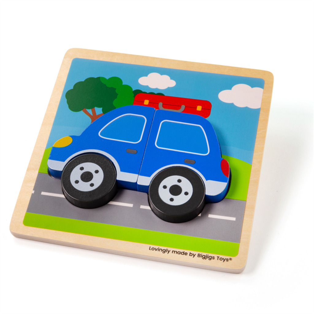 Bigjigs - Chunky Lift Out Car Puzzle - Toy Dubai (Toys MENA LLC)