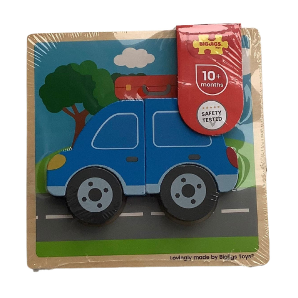 Bigjigs - Chunky Lift Out Car Puzzle - Toy Dubai (Toys MENA LLC)