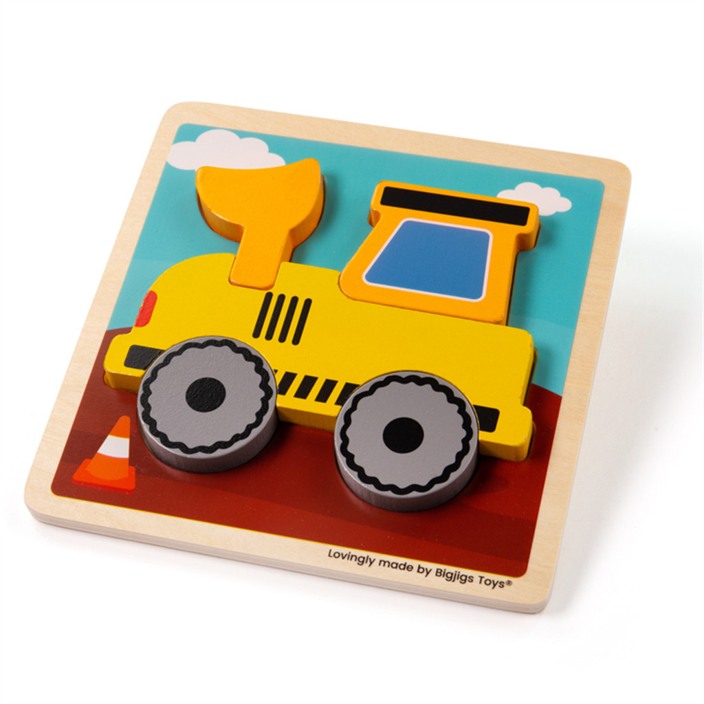 Bigjigs - Chunky Lift Out Digger Puzzle - Toy Dubai (Toys MENA LLC)