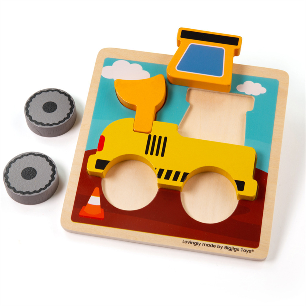 Bigjigs - Chunky Lift Out Digger Puzzle - Toy Dubai (Toys MENA LLC)