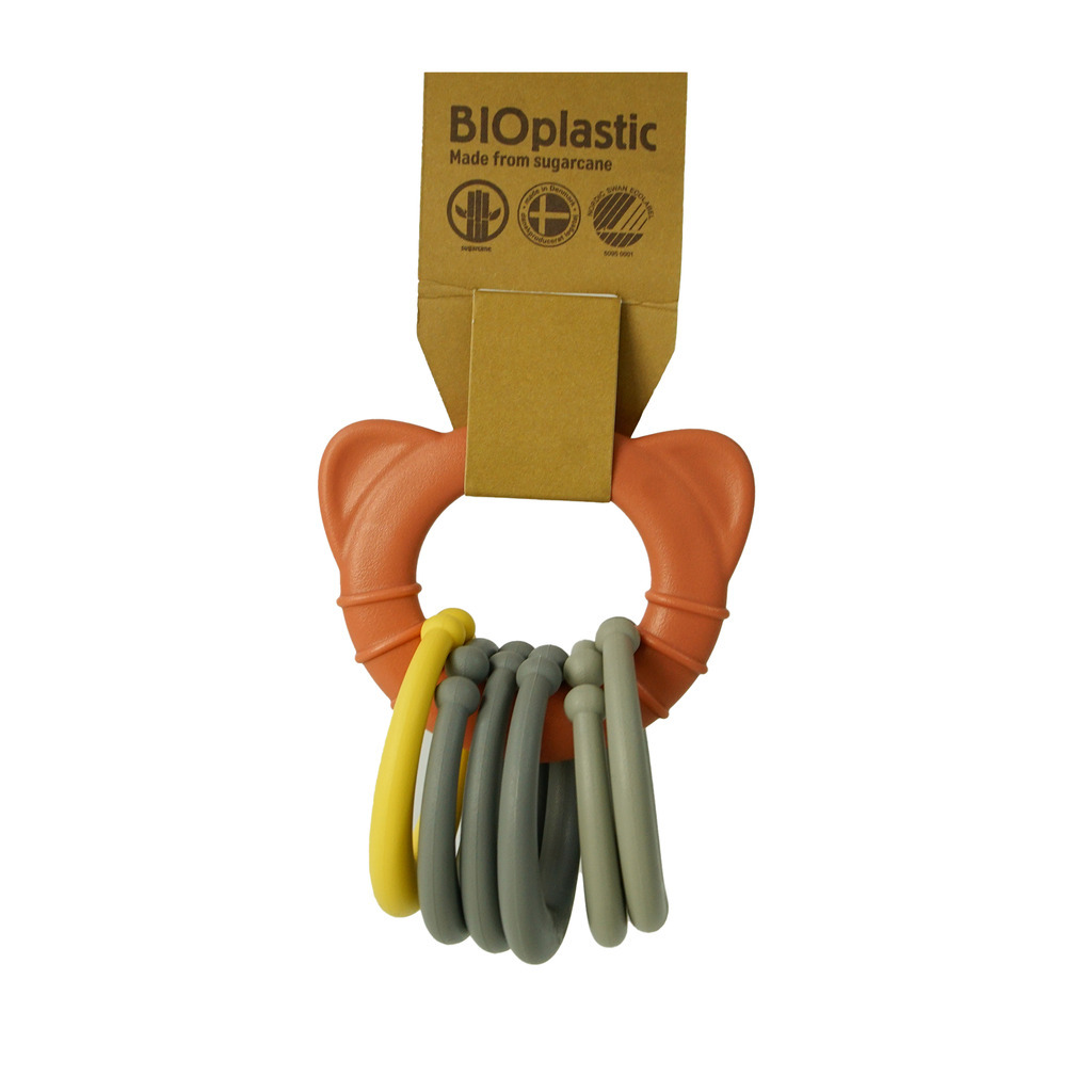 Bioplastic Tiny Teether Ring Chain - Cat (Coral) - Toy Dubai (Toys MENA ...