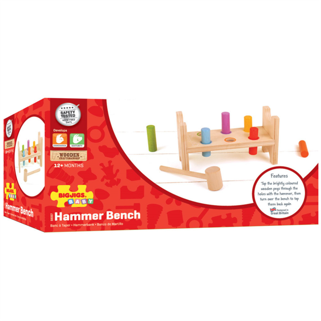 Bigjigs - First Hammer Bench - Toy Dubai (Toys MENA LLC)