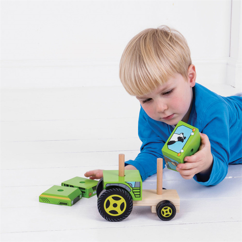 Bigjigs - Stacking Tractor - Toy Dubai (Toys MENA LLC)