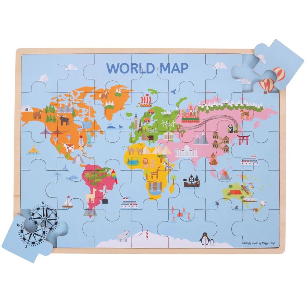 Bigjigs - World Map Puzzle - Toy Dubai (Toys MENA LLC)