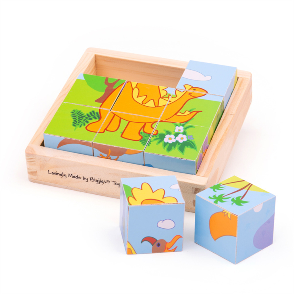 Bigjigs - Dinosaur Cube Puzzle - Toy Dubai (Toys MENA LLC)