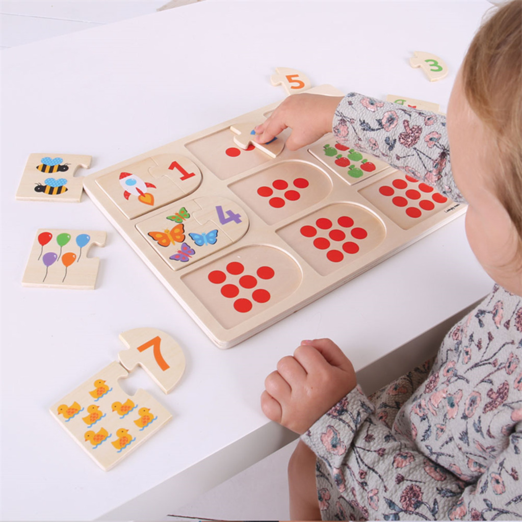 Bigjigs - Picture and Number Matching Puzzle - Toy Dubai (Toys MENA LLC)
