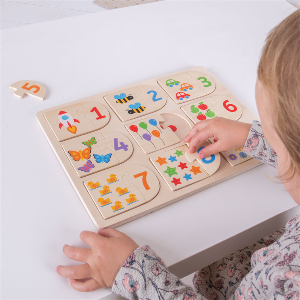 Bigjigs - Picture and Number Matching Puzzle - Toy Dubai (Toys MENA LLC)
