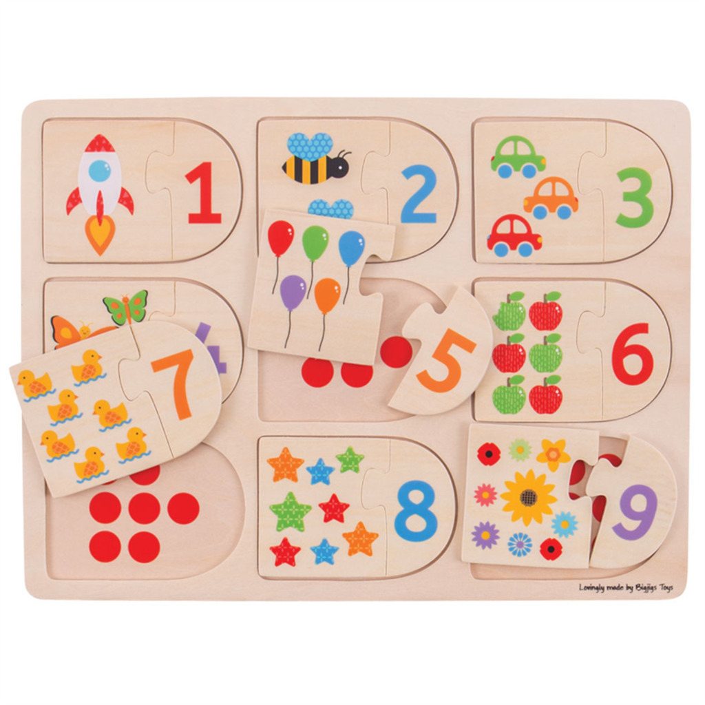 Bigjigs - Picture and Number Matching Puzzle - Toy Dubai (Toys MENA LLC)