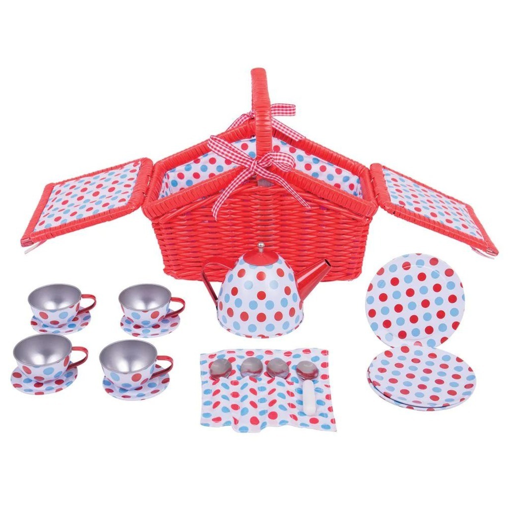Spotted Basket Tea Set - Toy Dubai (Toys MENA LLC)