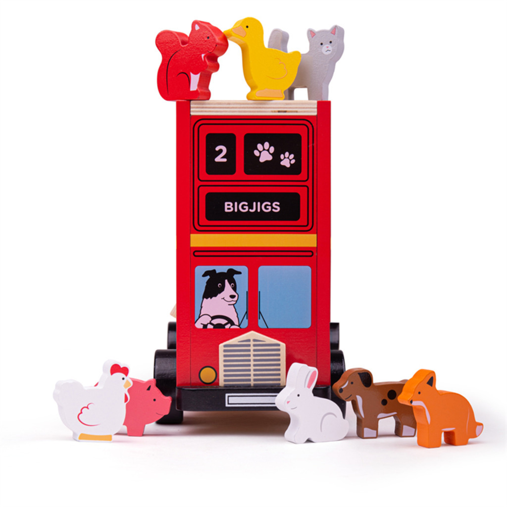 Bigjigs - Animal Shape Sorter Bus - Toy Dubai (Toys MENA LLC)