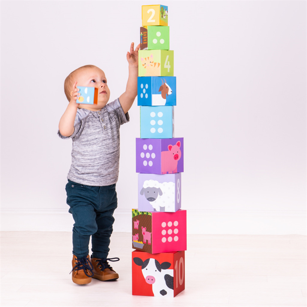 Bigjigs - Farmyard Stacking Cubes - Toy Dubai (Toys MENA LLC)