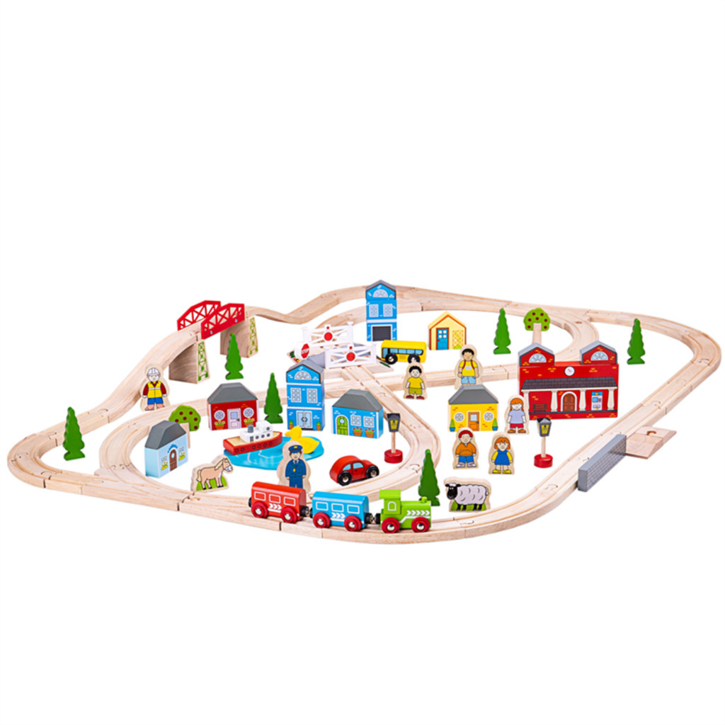Bigjigs - Town and Country Train Set - Toy Dubai (Toys MENA LLC)