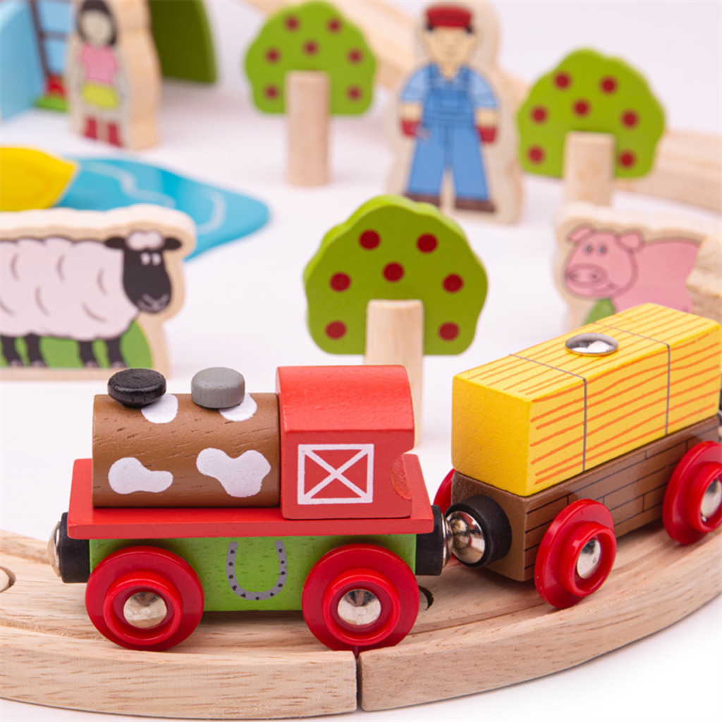 Bigjigs - Farm Train Set - Toy Dubai (Toys MENA LLC)