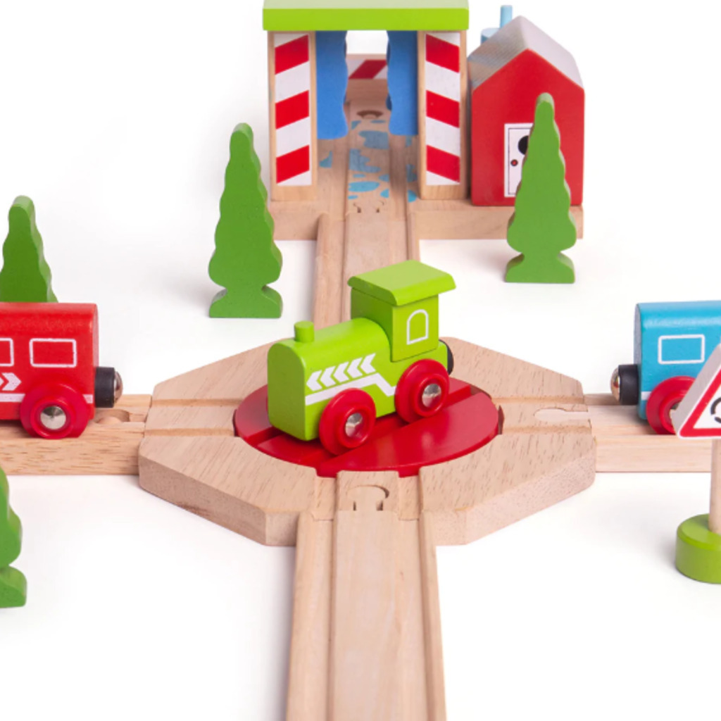 Bigjigs - Wooden Train Accessory - 4 Way Turntable - Toy Dubai (Toys ...