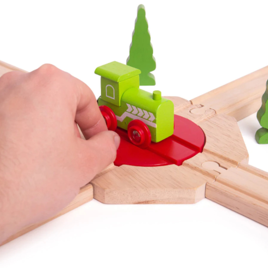 Bigjigs - Wooden Train Accessory - 4 Way Turntable - Toy Dubai (Toys ...