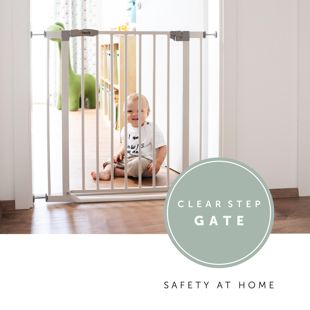 Hauck - safety gates Clear Step Gate - White - Toy Dubai (Toys MENA LLC)