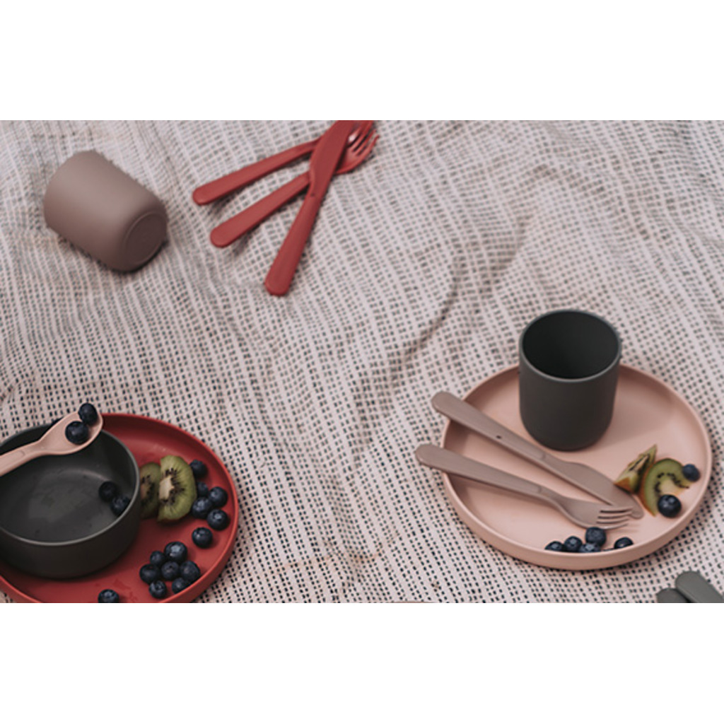 tiny BIO Cutlery Set - Cream & Berry - Toy Dubai (Toys MENA LLC)