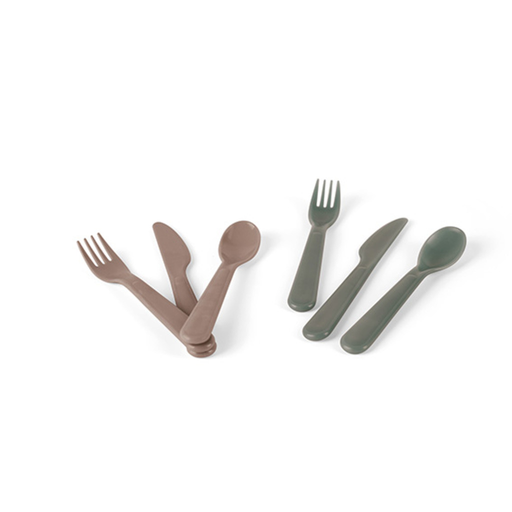 Tiny BIO Cutlery Set - Olive & Mocha - Toy Dubai (Toys MENA LLC)