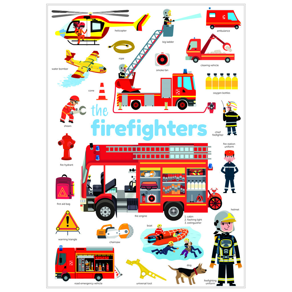 Mini Sticker Poster - Firefighters (+22 Stickers) - Toy Dubai (Toys ...