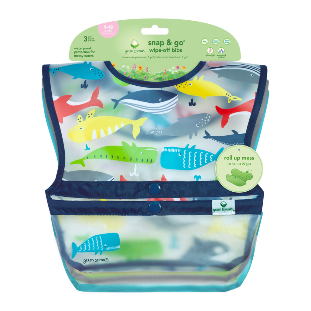 Snap & Go wipe-off bibs (3 Pack) 9-18 mo Blue Whales - Toy Dubai (Toys ...