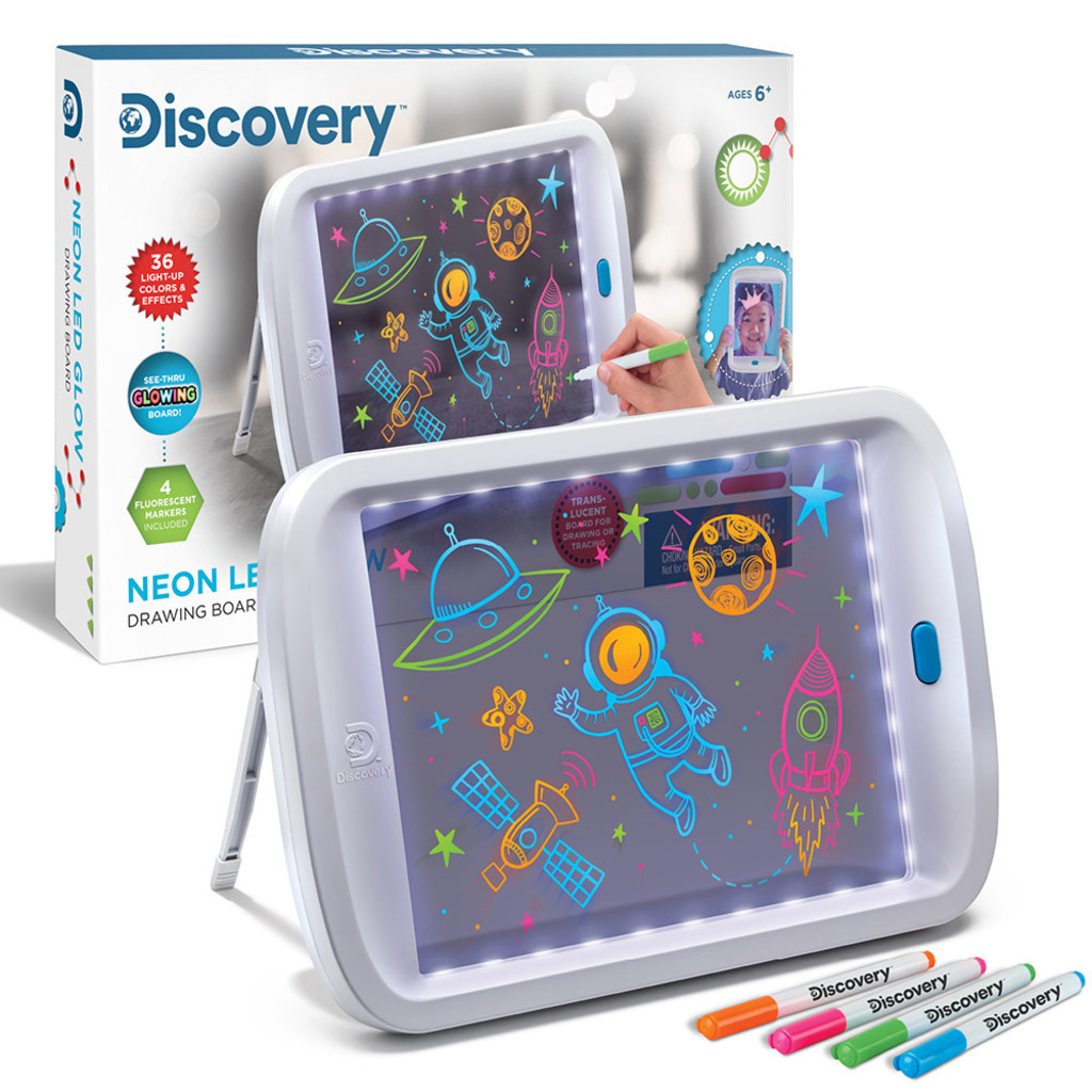 Discovery Kids STEM Neon LED Glow Drawing Board - Toy Dubai (Toys MENA LLC)