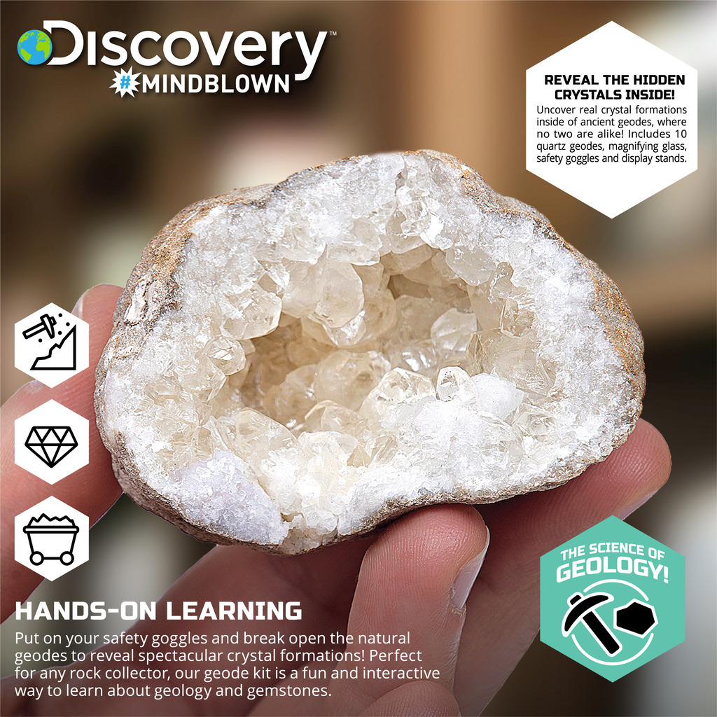 Discovery Mindblown - Toy Mystery Crystals Geode Excavation Kit 14pc ...