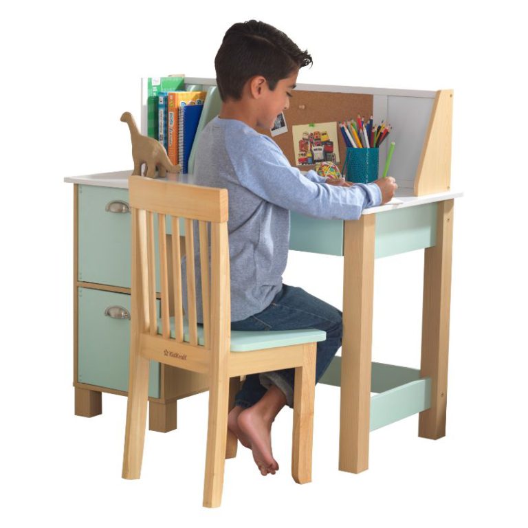 Kidkraft Study Desk with Chair - Mint - Toy Dubai (Toys MENA LLC)