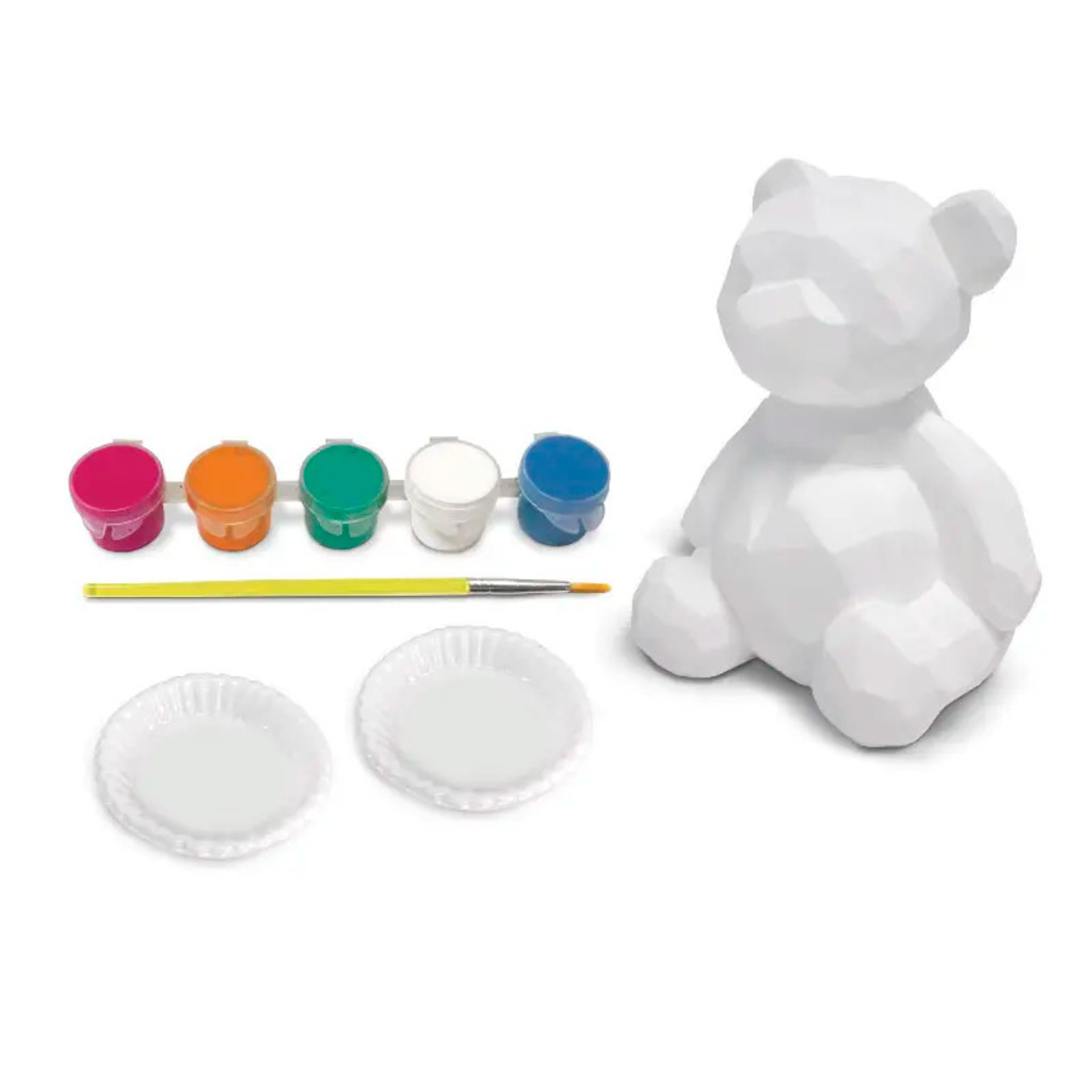 Plaster Kit-bear Plaster-geometric Teddy bear - Toy Dubai (Toys MENA LLC)