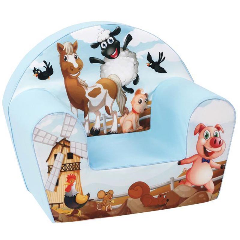 Delsit Arm Chair - Farm Animals Blue - Toy Dubai (Toys MENA LLC)