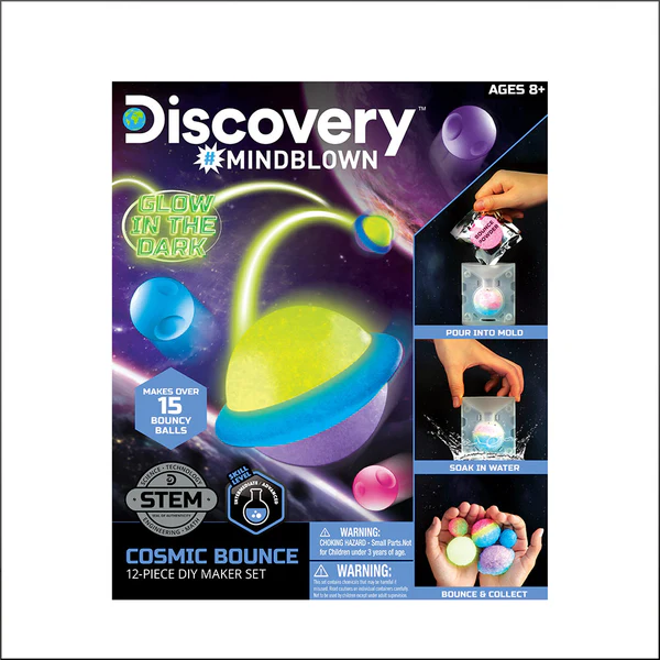 Discovery Mindblown DIY Cosmic Bounce Glow in the Dark 12 Pieces Set ...