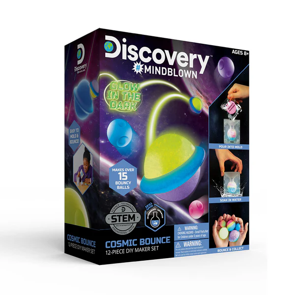 Discovery Mindblown DIY Cosmic Bounce Glow in the Dark 12 Pieces Set ...