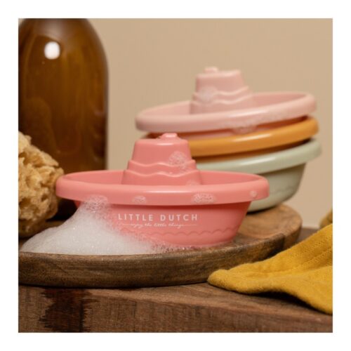 Little Dutch - Stackable Bath Boats Pink - Toy Dubai (Toys MENA LLC)