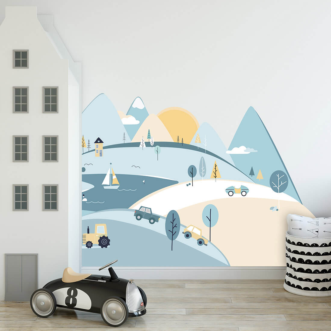 Paper Crew - Nordic Mountains Wall Sticker - Light Blue - Toy Dubai ...
